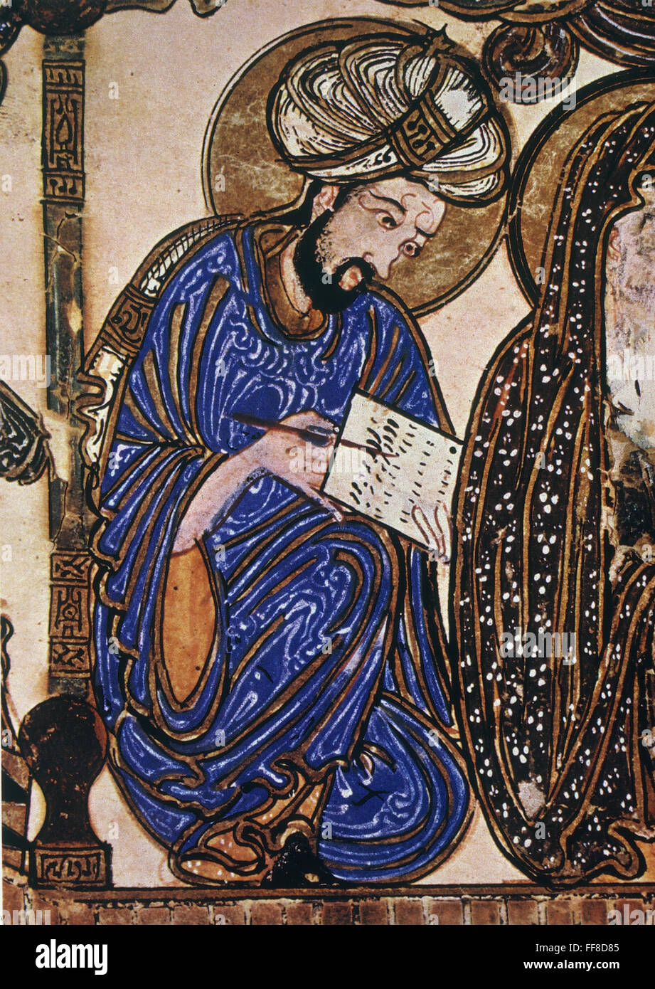 ARAB SCRIBE, 1287 A.D./nDetail of a miniature in an Arabic ms., Baghdad ...