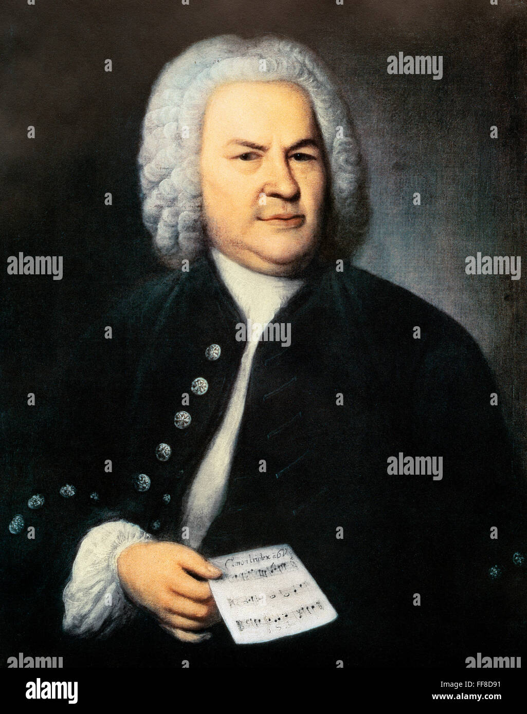 JOHANN SEBASTIAN BACH /n(1685-1750). German organist and composer. Oil ...