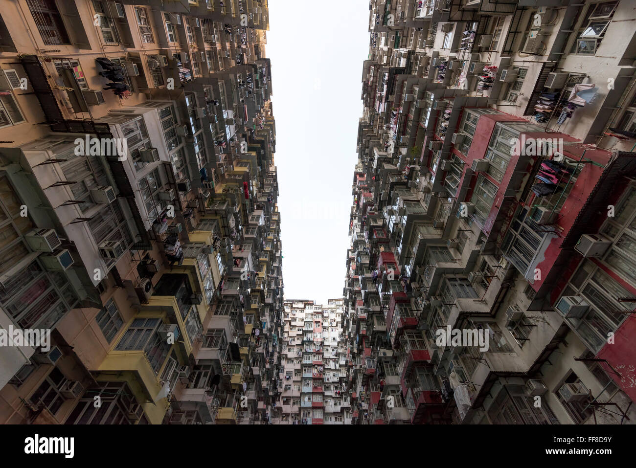 Very Crowded but colorful building group in Hong Kong Stock Photo - Alamy