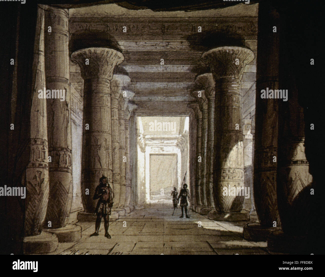 AIDA SET, 1871. /nSet design for Verdi's "Aida" by Philippe Chaperon ...