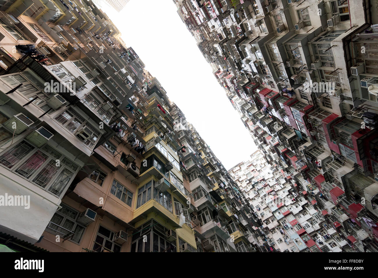 Very Crowded but colorful building group in Hong Kong Stock Photo - Alamy