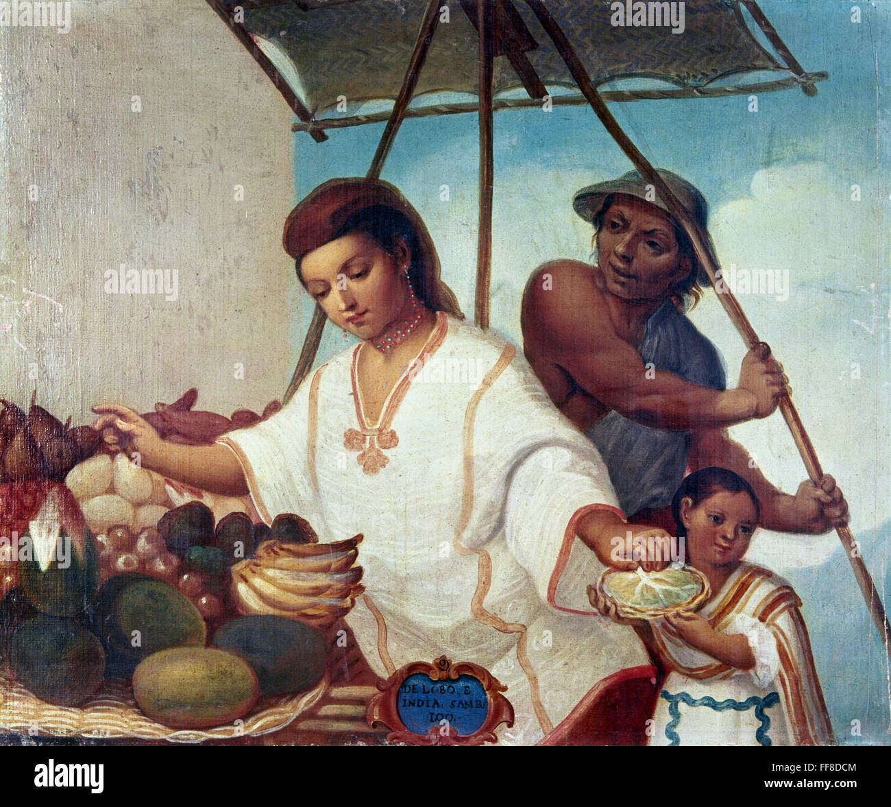 MEXICAN FAMILY, c1775. /nA young daughter of a Native Indian father and ...