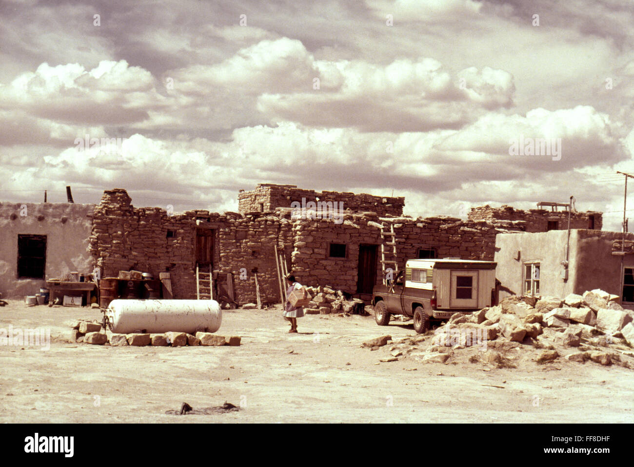HOPI VILLAGE, c1970. /nA view of the village of Shugopovi, on the Hopi ...