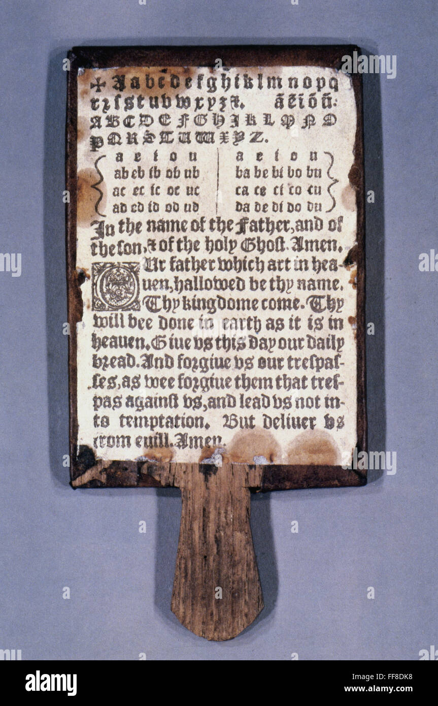 ENGLISH HORNBOOK. /n17th century Stock Photo - Alamy