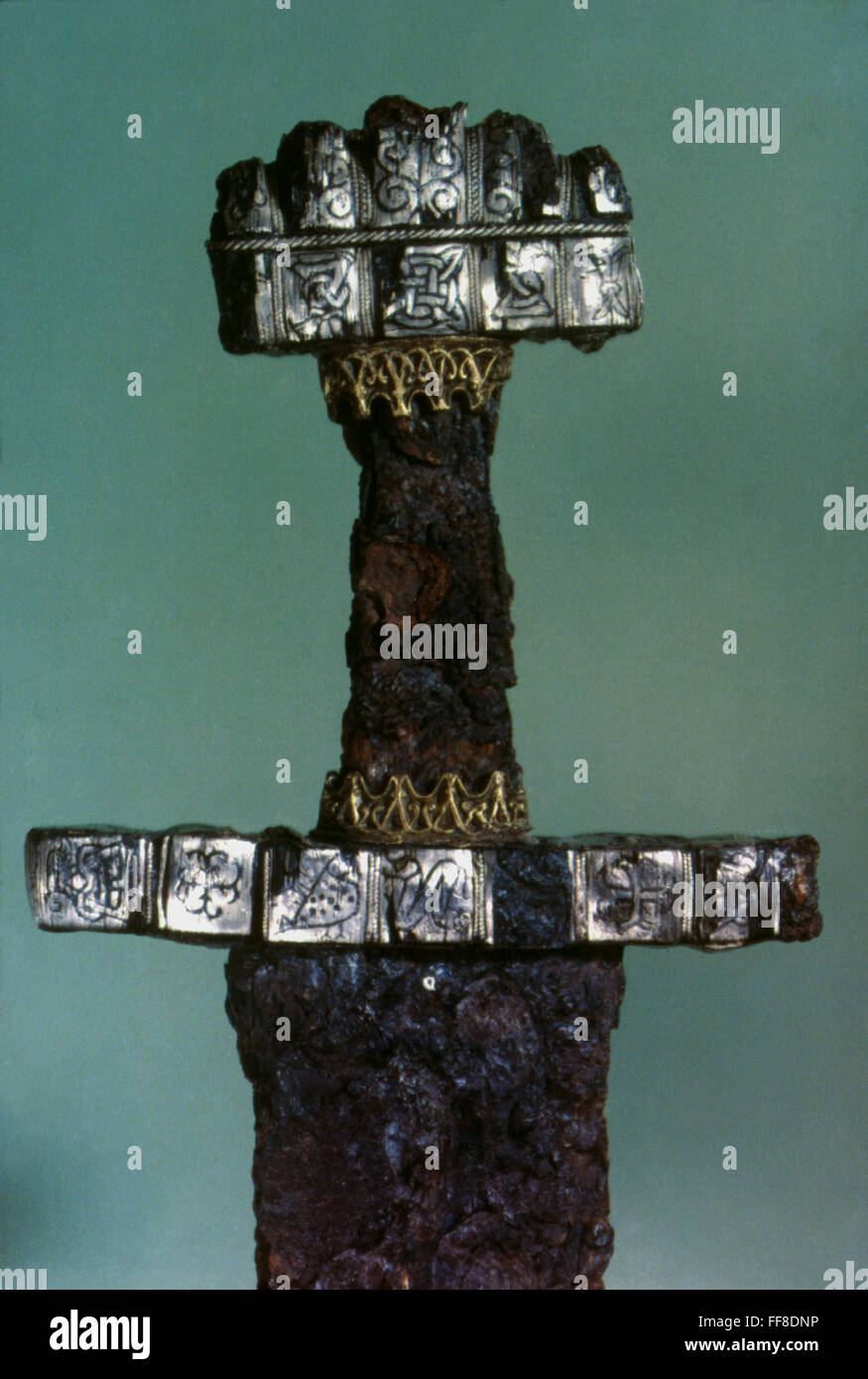 VIKING IRON SWORD. /nWith silver and neillo inlay Stock Photo - Alamy