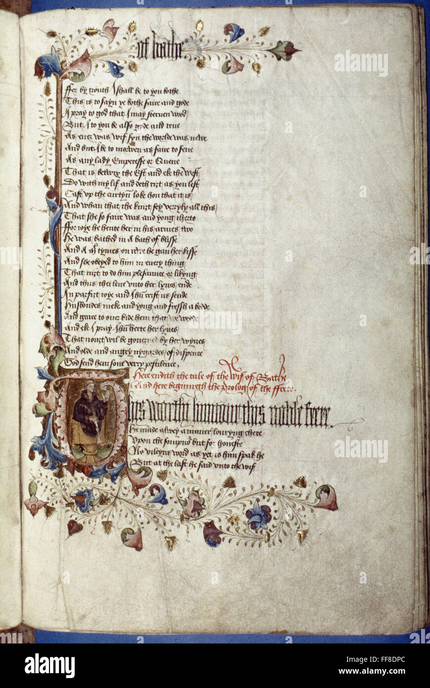 CANTERBURY TALES. /n'The Friar's Prologue' from a c1450-60 manuscript ...
