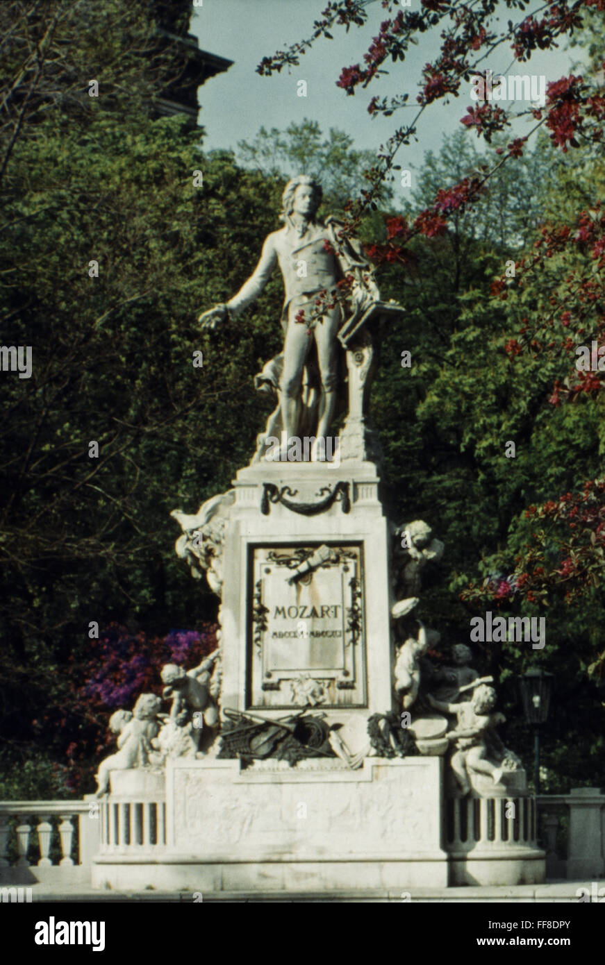 WOLFGANG AMADEUS MOZART /n(1756-1791). Austrian composer. Monument in ...