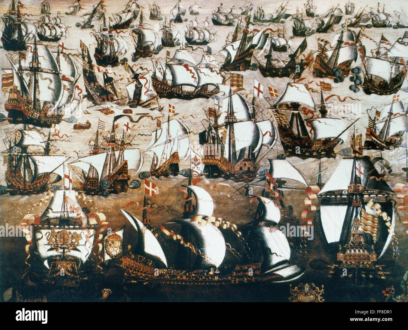 DEFEAT OF SPANISH ARMADA. /n'English Ships and the Spanish Armada ...