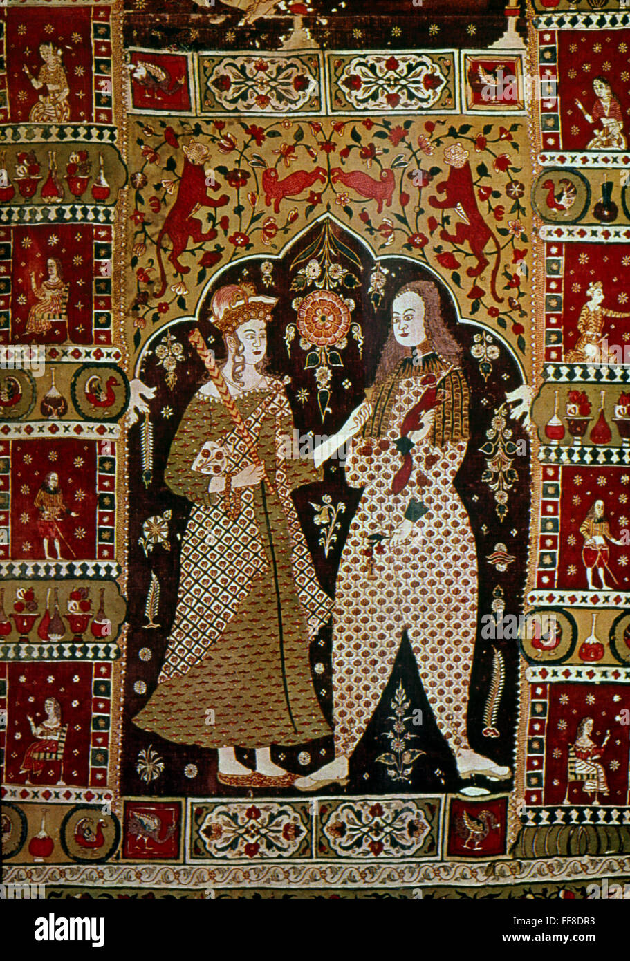 INDIA: TEXTILE. /nCotton printed with European figures. Madras region ...