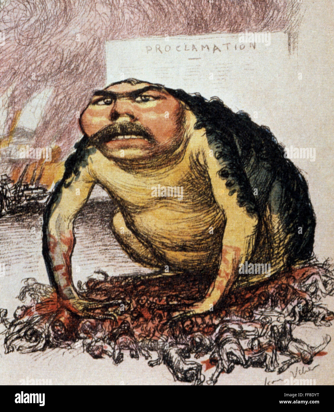 BOER WAR CARTOON, 1901. /nFrench cartoon comment, 1901, on Lord Horatio ...