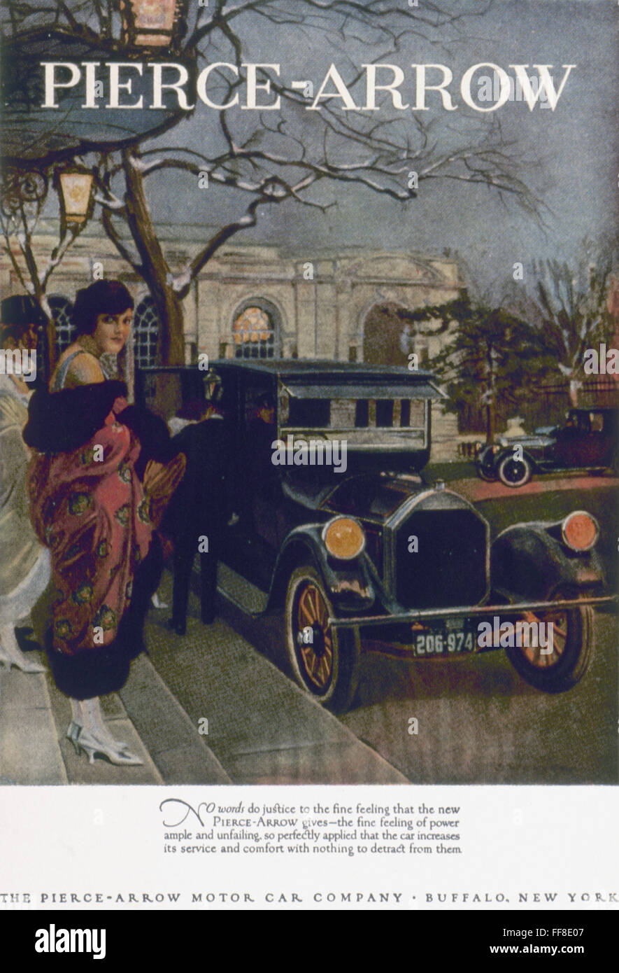 PIERCE-ARROW AD, 1920. /nPierce-Arrow automobile advertisement from an ...