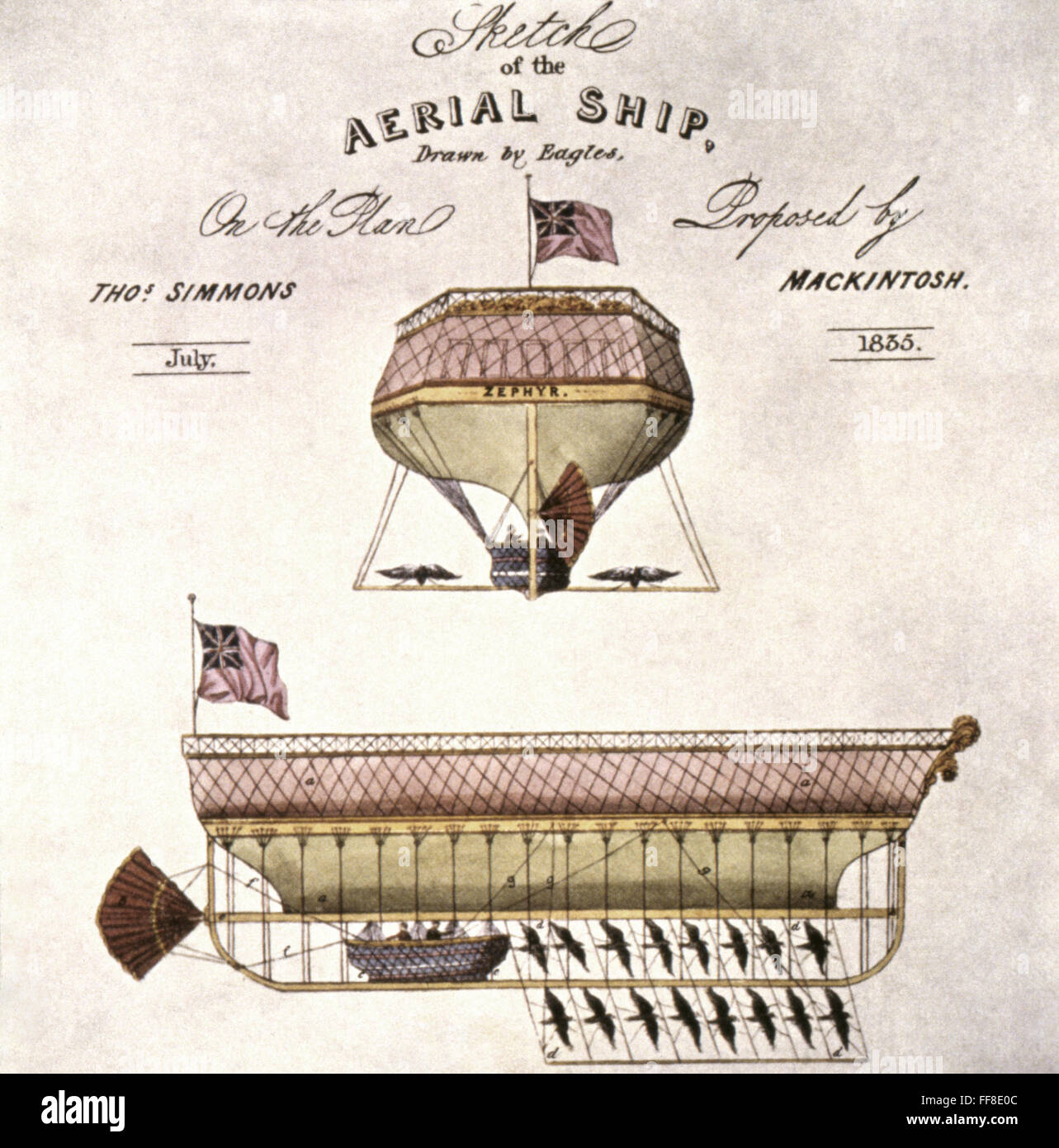 MACKINTOSH: AERIAL SHIP. /nThomas Mackintosh's design, 1835, for an ...