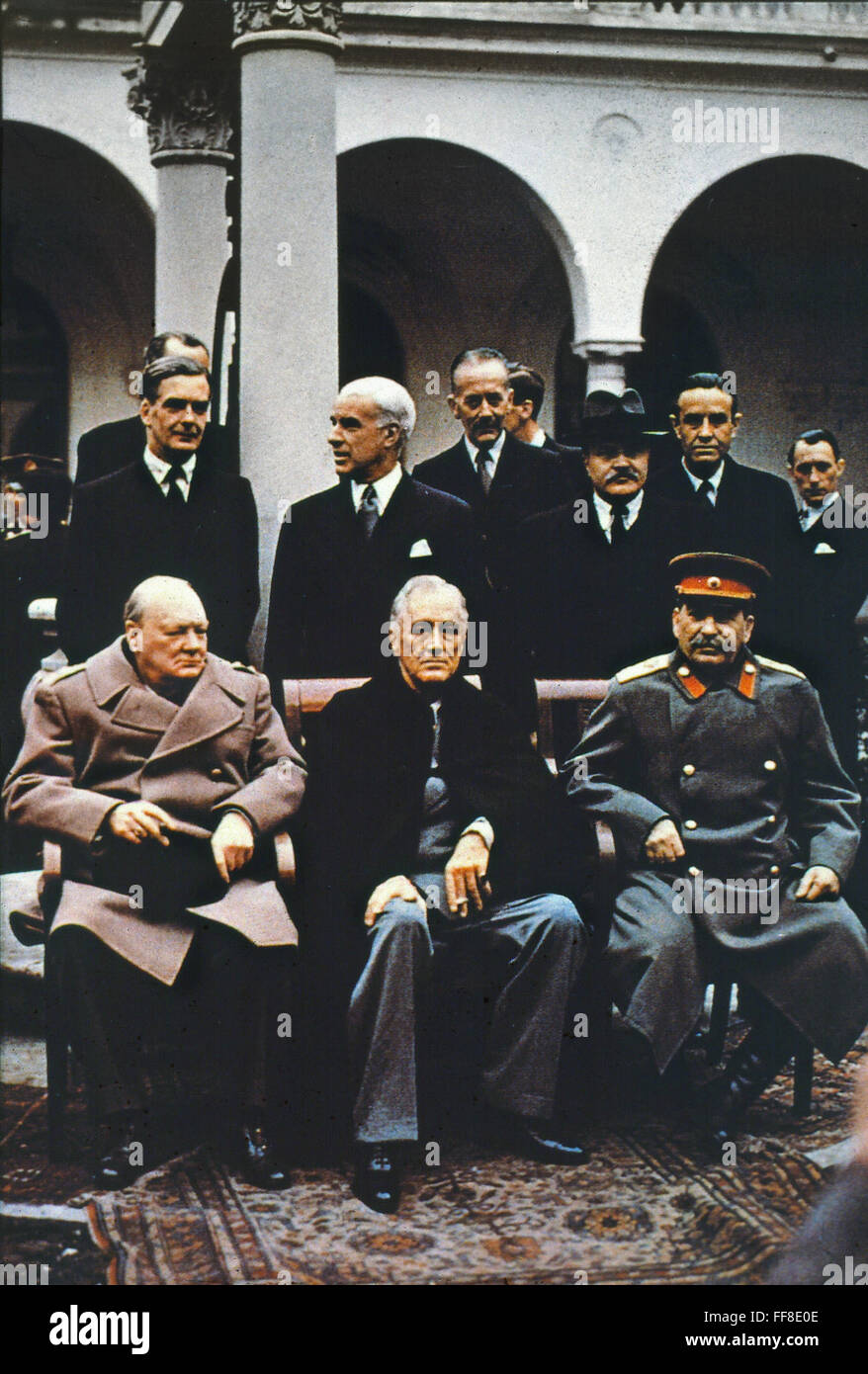 YALTA CONFERENCE, 1945. /nWinston Churchill, Franklin D. Roosevelt and ...