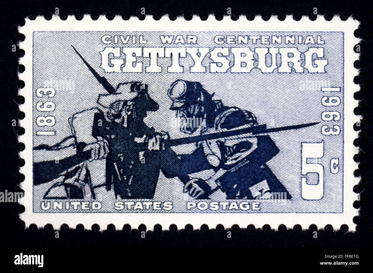 CIVIL WAR: GETTYSBURG. /nBattle of Gettysburg centennial U.S. postage ...
