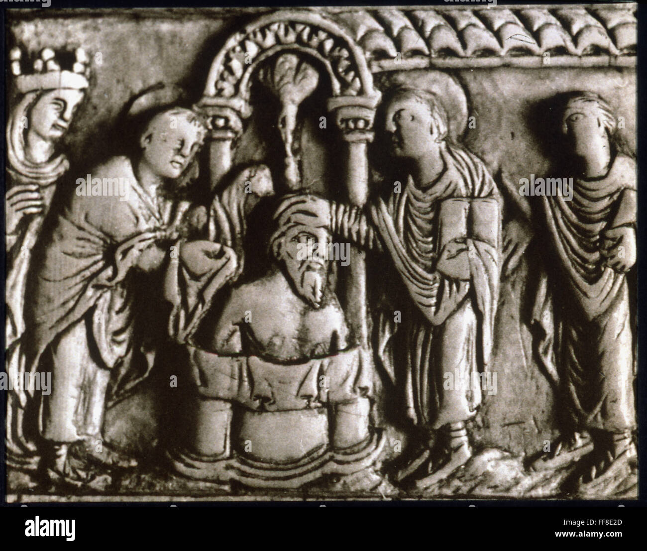 BAPTISM OF CLOVIS I, 496 A.D. /nSt. Remi baptizing Clovis I as Queen ...