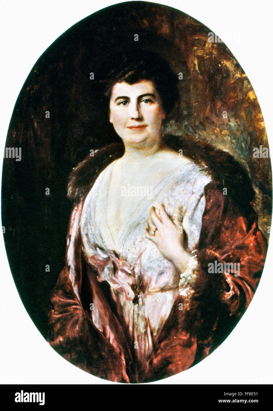 EDITH WILSON (1872-1961). /nMrs. Woodrow Wilson. Oil, 1916, by Adolfo ...