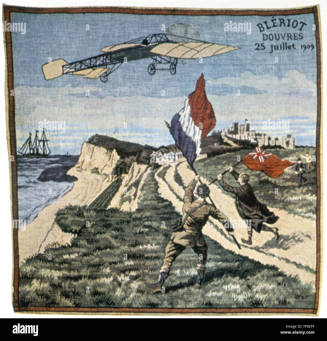BLERIOT'S FLIGHT, 1909. /nFrench tapestry inspired by Louis Bleriot's ...
