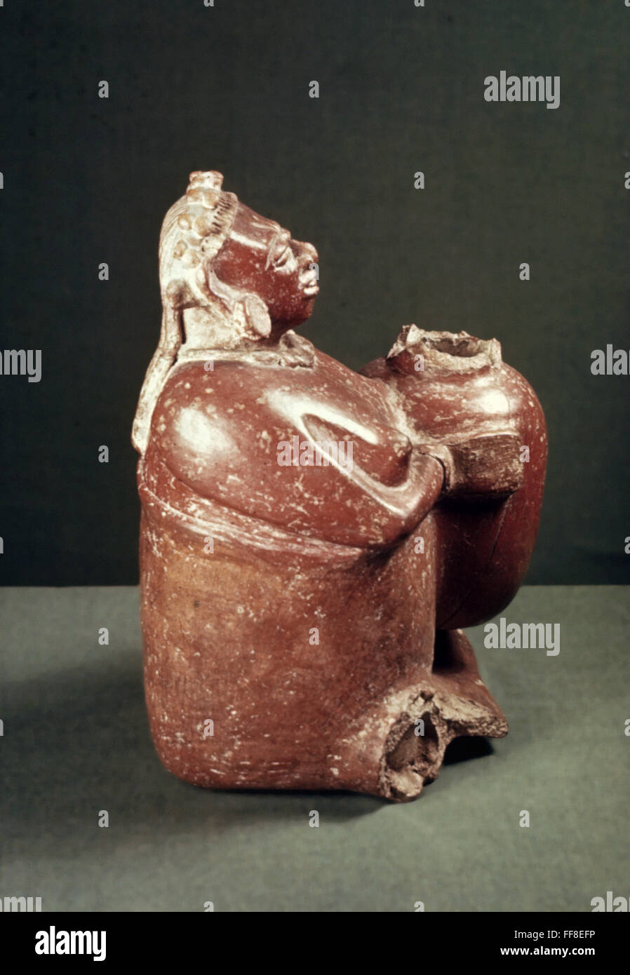 MAYAN VESSEL, c750 A.D. /nMayan effigy vessel. Guatemala Stock Photo ...