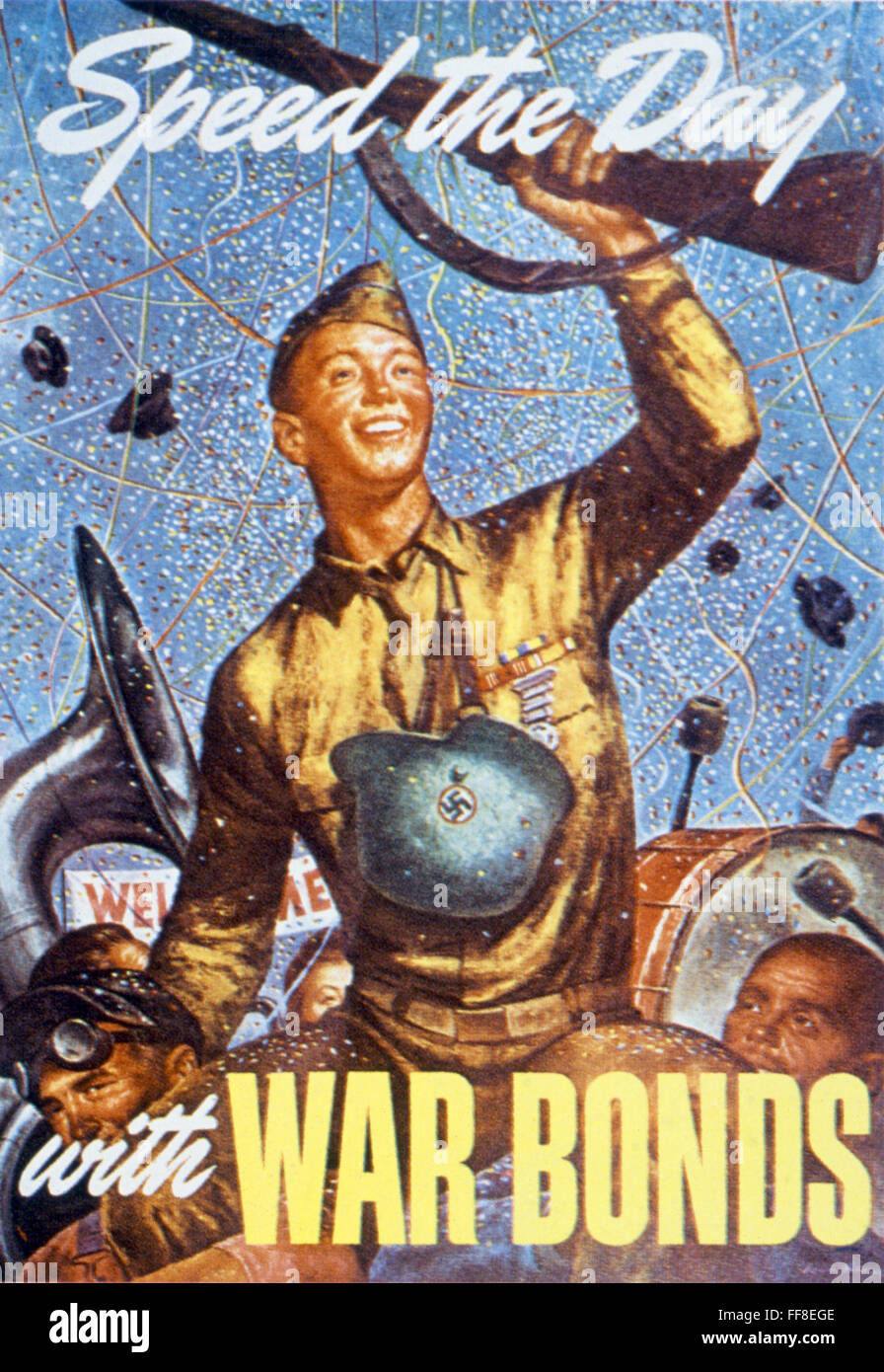 WORLD WAR II: BOND POSTER. /n'Speed the Day with War Bonds.' American ...