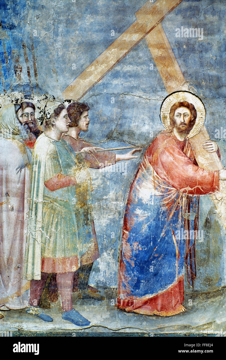 GIOTTO: ROAD TO CALVARY. /nFresco detail from Scrovegni Chapel, 1304-06 ...
