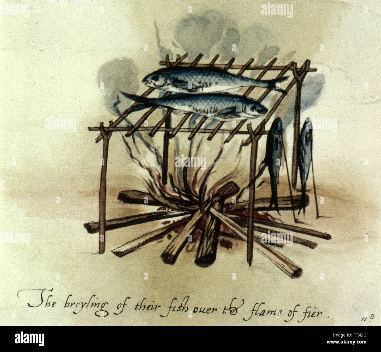 WHITE: NATIVE AMERICAN COOKING. /nNative American method of cooking ...