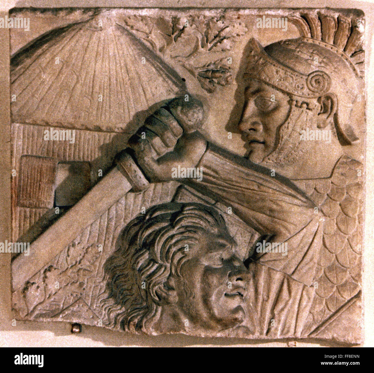 ROMAN GLADIATOR. /nFight scene between a roman soldier and a barbarian ...