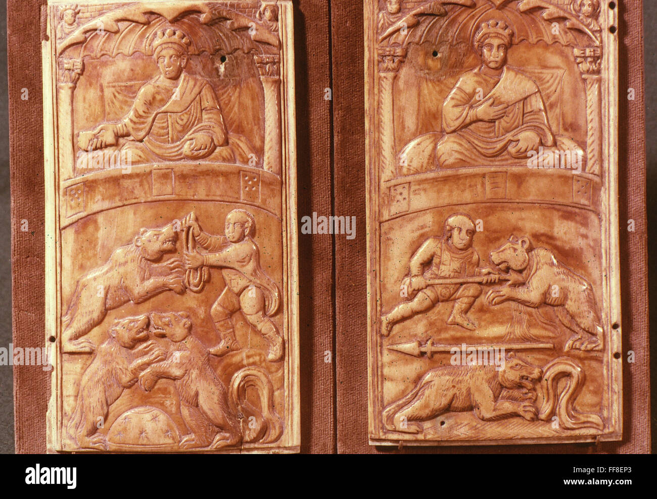 ROMAN CIRCUS SCENES. /nRoman diptych of circus scenes Stock Photo - Alamy