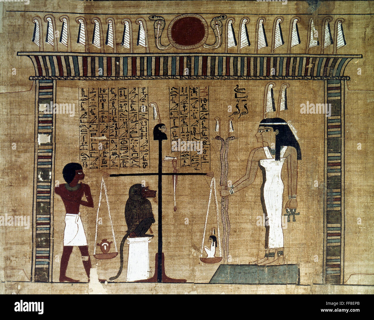 EGYPTIAN FUNERAL PAPYRUS. /nPainting depicting the funerary ritual of ...
