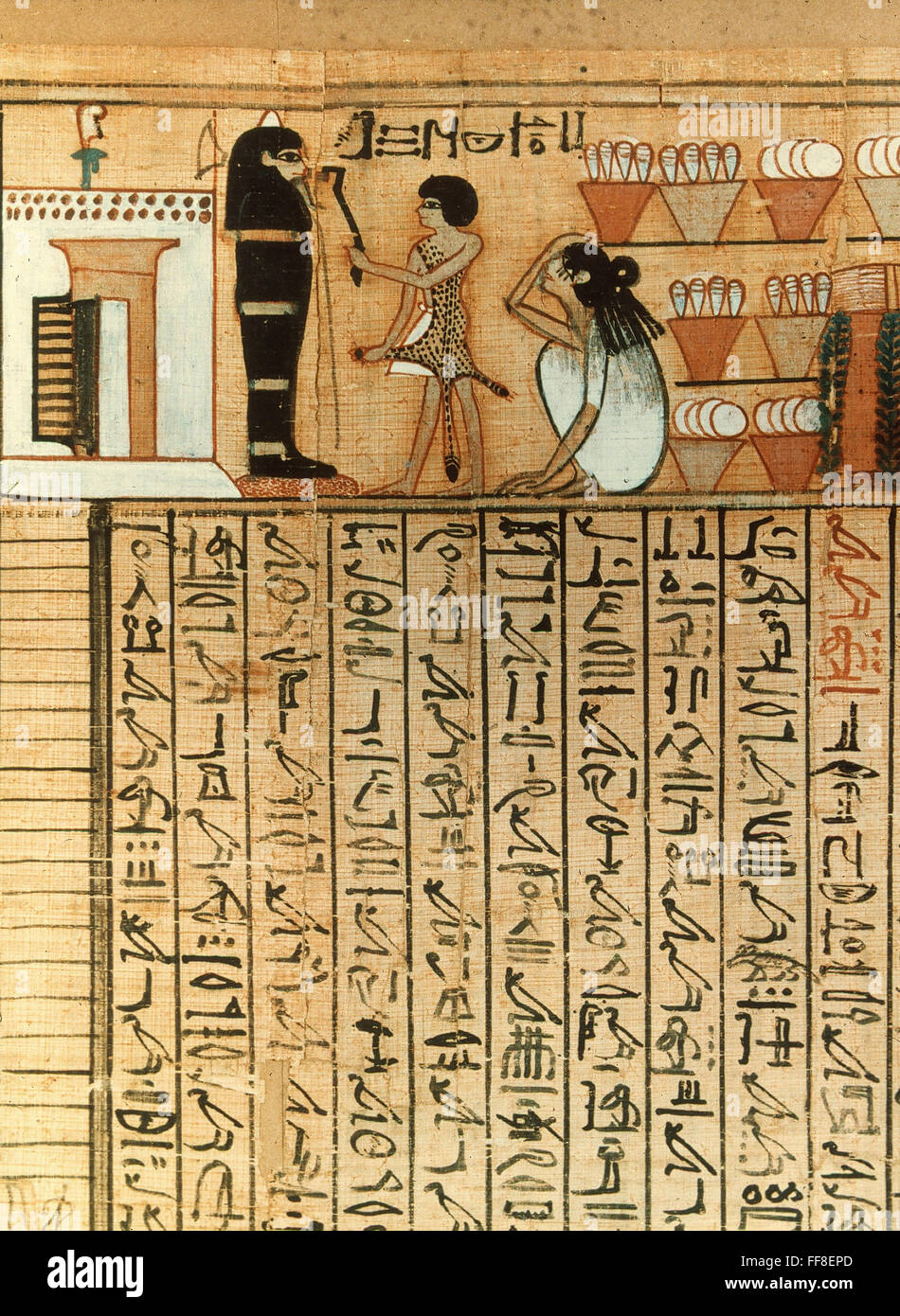 EGYPTIAN PAPYRUS. /nEgyptian papyrus of mouth-opening ceremony. New ...