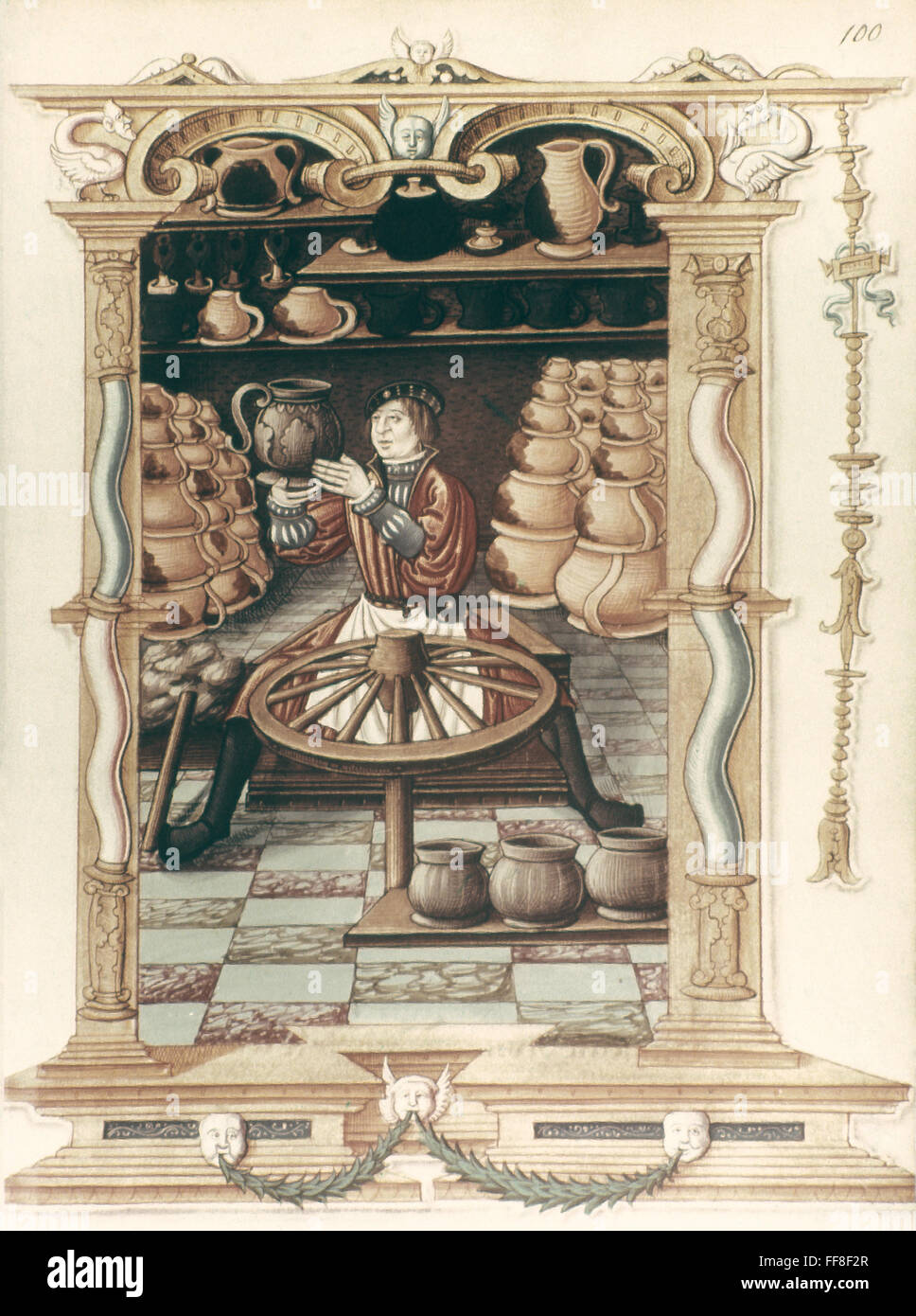 A POTTER, 15th C. /nFrench manuscript illumination Stock Photo - Alamy