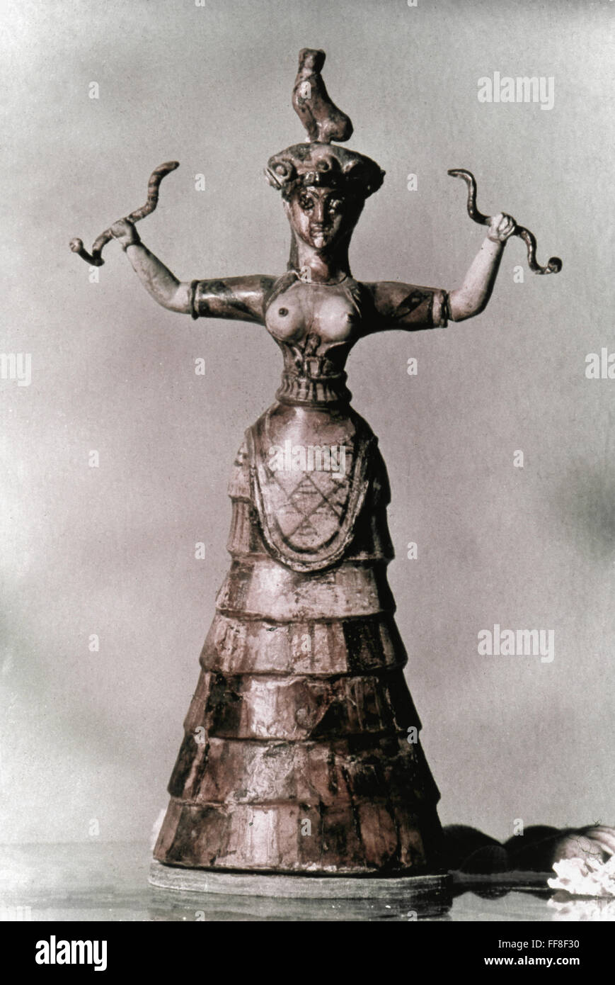 MINOAN STATUETTE /nof snake goddess from Knossos, Greece, c1700 B.C ...