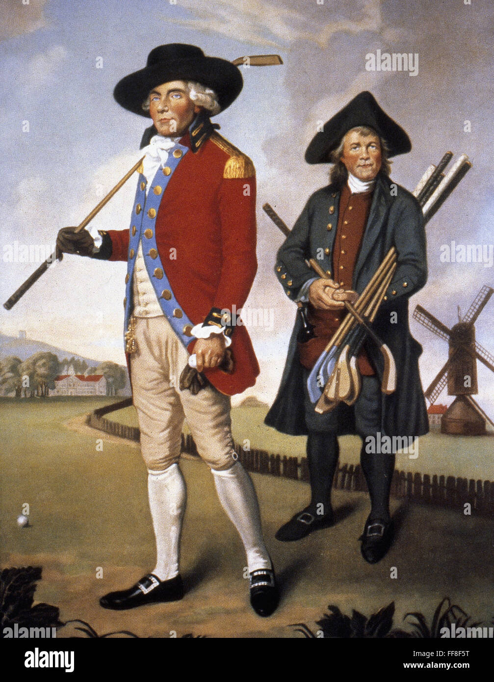 ABBOTT: GOLFER, 1778. /nPortrait of golfer William Innes and his caddy ...