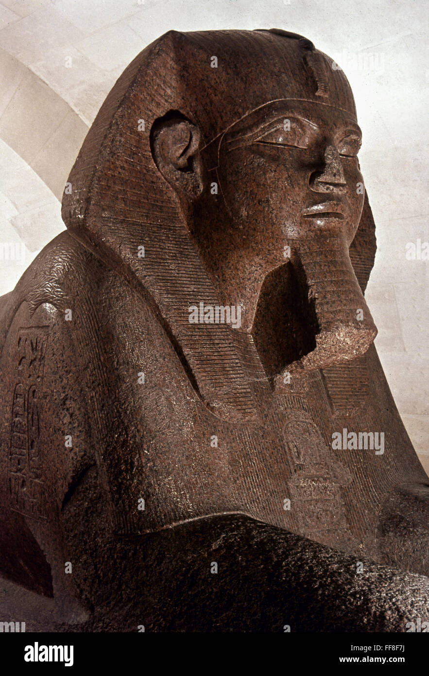 EGYPTIAN SPHINX. /nEgyptian Red Granite Sphinx/nfrom Tanis. Middle ...