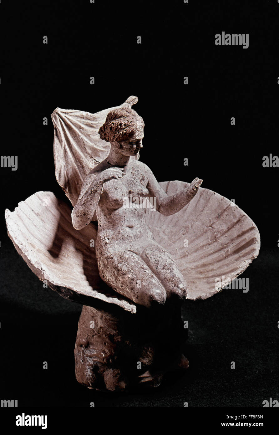 GREECE: APHRODITE/VENUS. /nGreek terracotta of Aphrodite seated on a ...