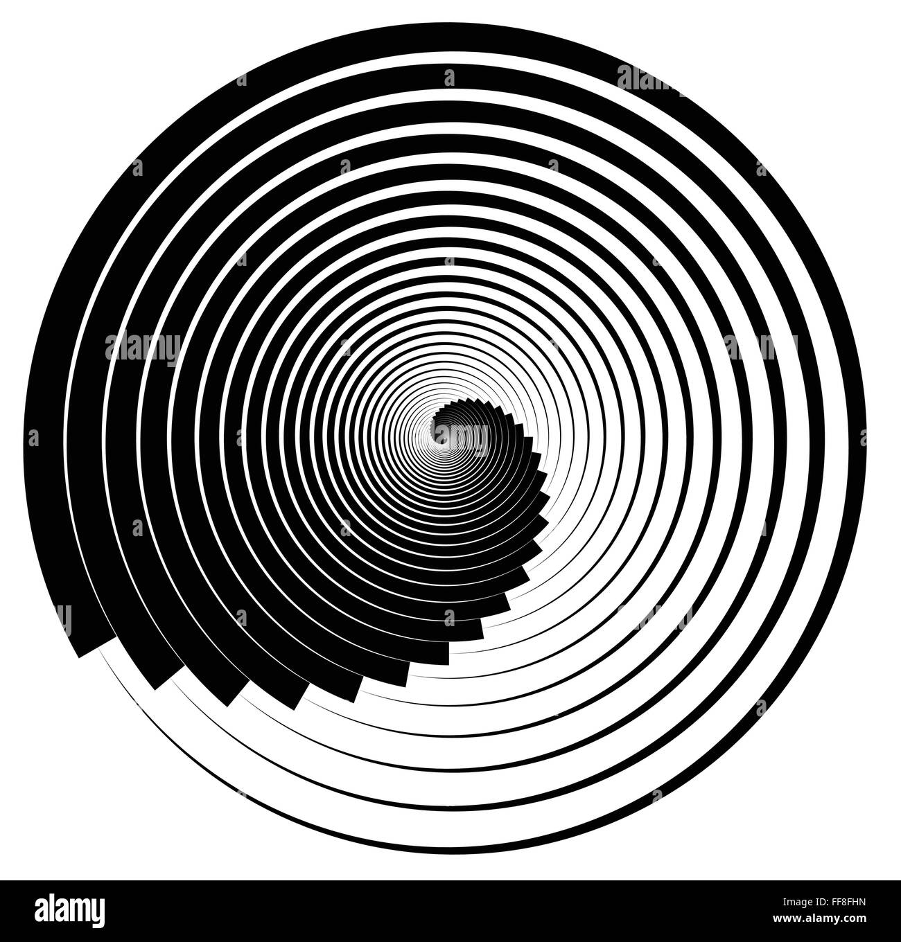 Abstract shape with vortex, rotation effect inwards Stock Vector Image ...