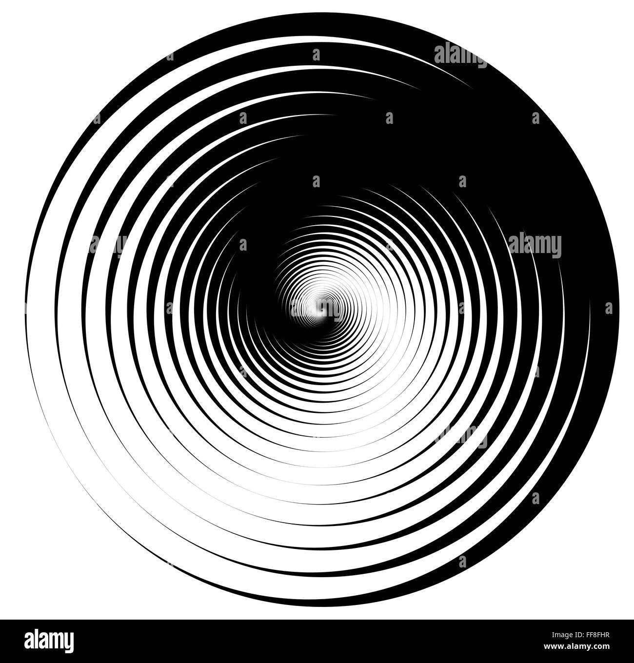 Abstract shape with vortex, rotation effect inwards Stock Vector Image ...