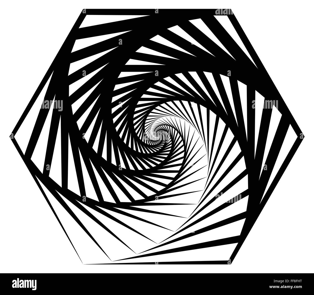 Abstract shape with vortex, rotation effect inwards Stock Vector Image ...