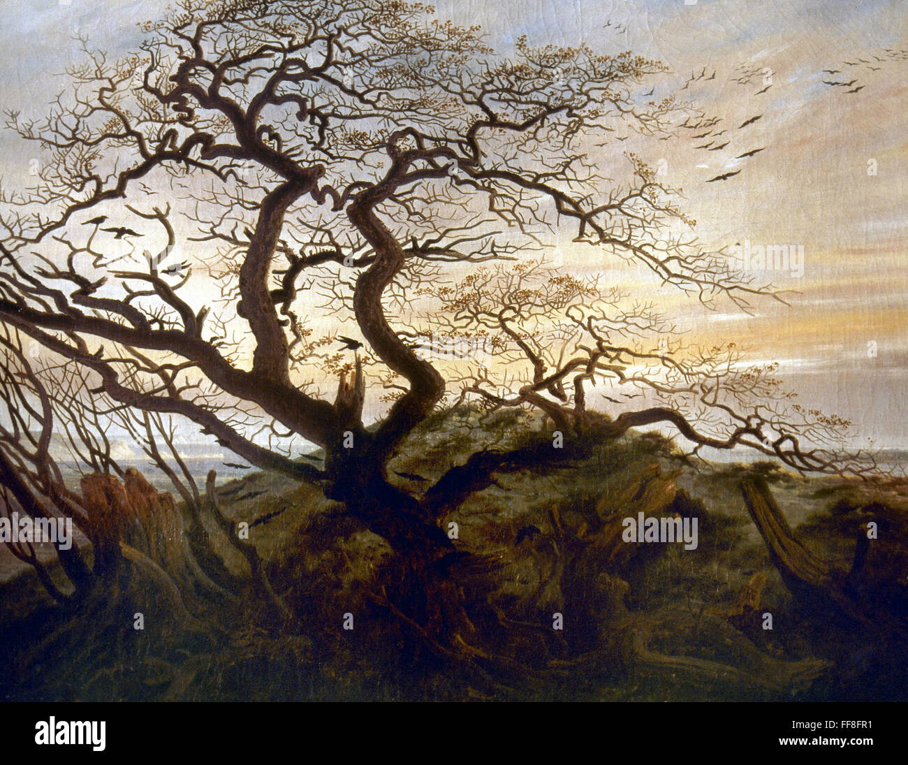 FRIEDRICH: CROWS, 1822. /n'The Tree of Crows.' Oil on canvas by Caspar ...