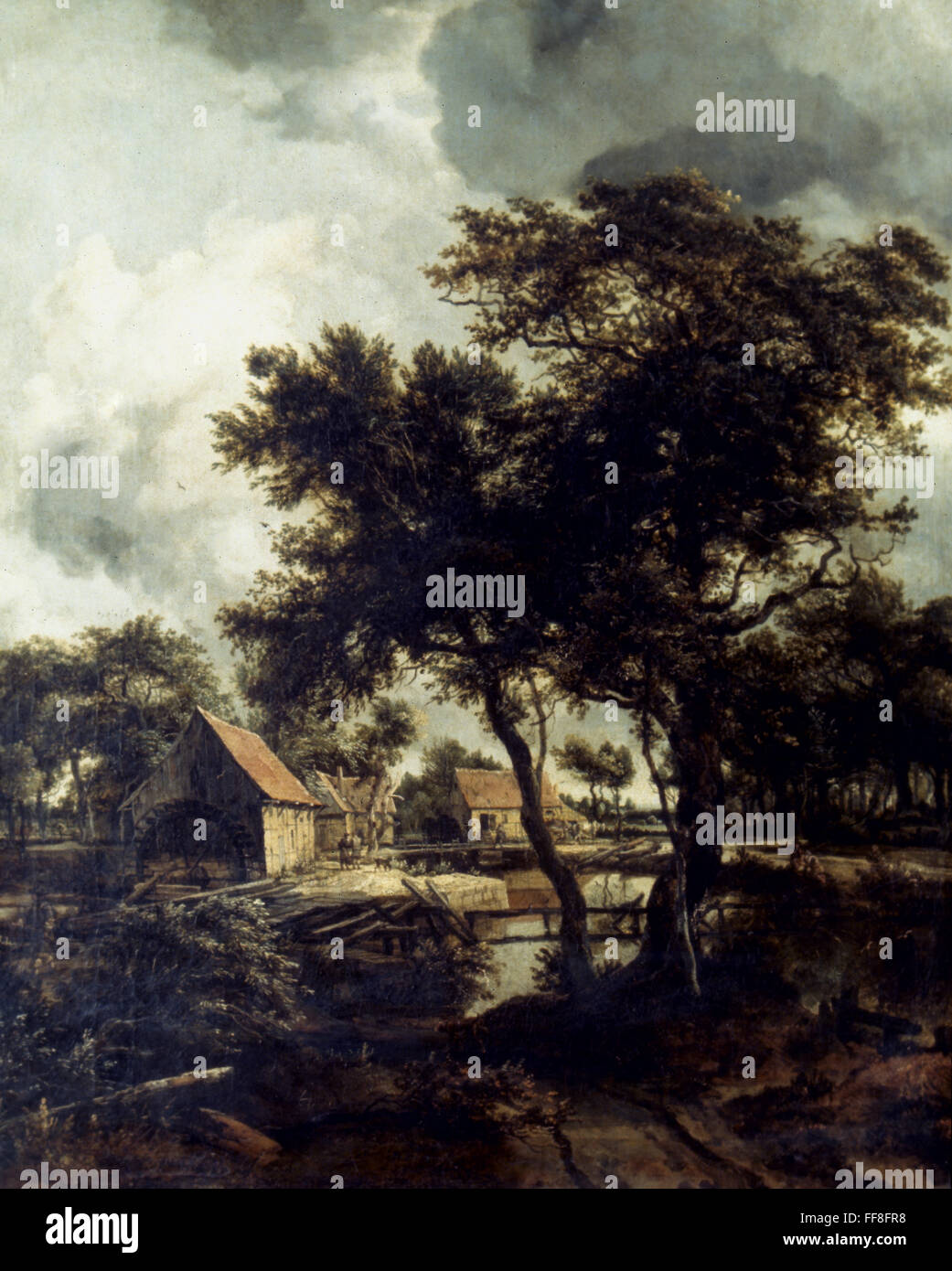 HOBBEMA: LANDSCAPE, c1665. /nThe water-mill. Oil on canvas, c1660-70 ...