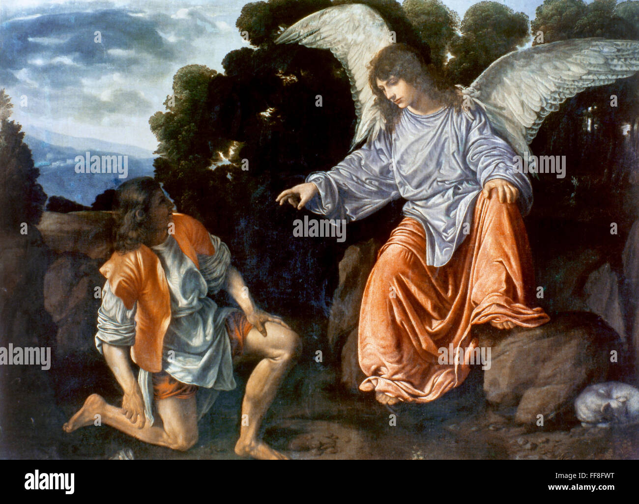 ARCHANGEL RAPHAEL & TOBIT. /nGirolamo Savoldo. Oil on canvas, c1500 ...