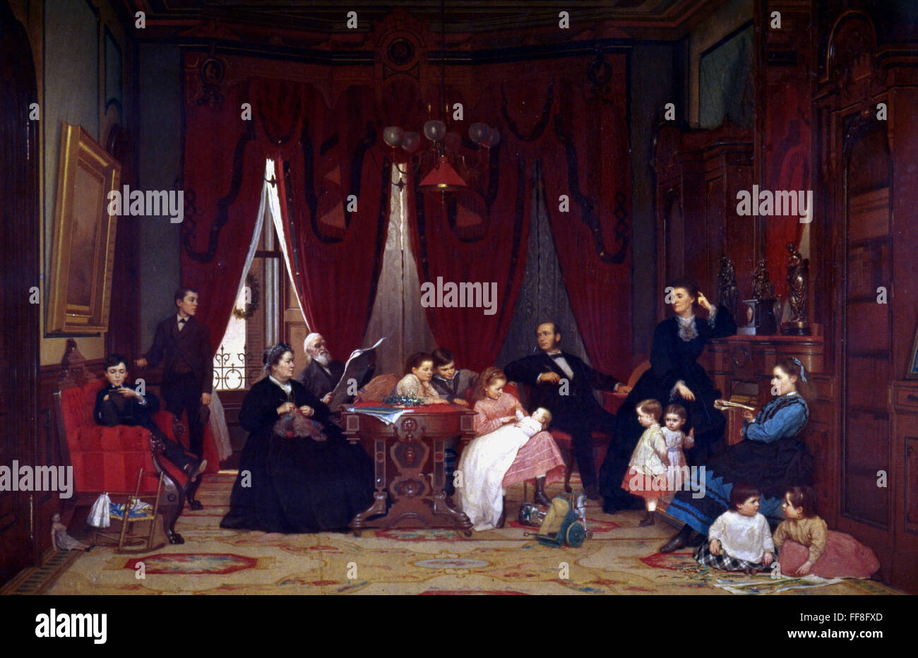 JOHNSON: HATCH FAMILY, 1871. /nEastman Johnson: The Hatch Family. Oil ...