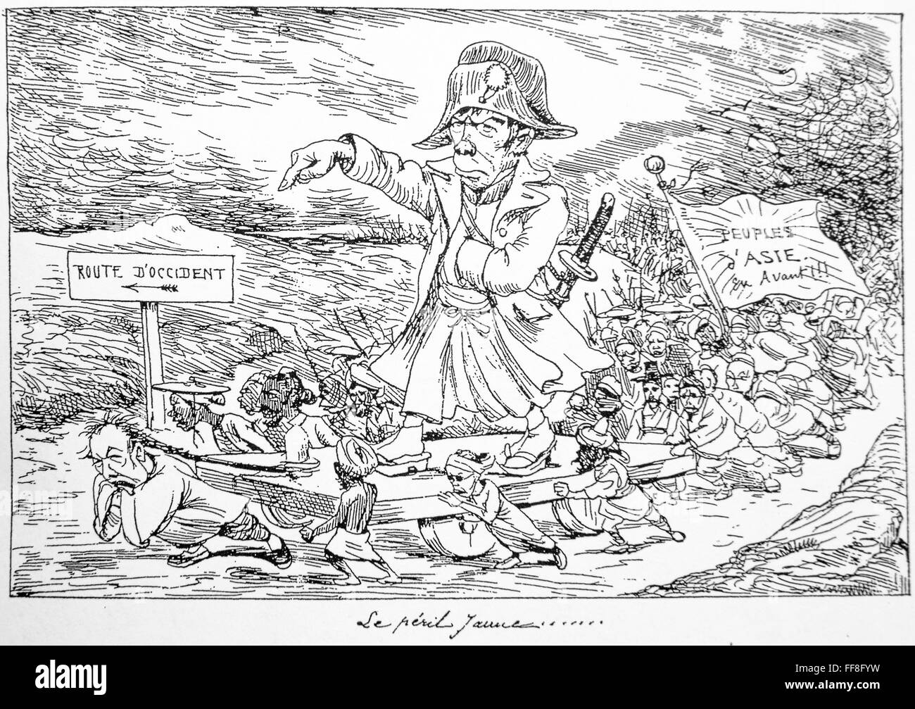Caricature of Georges Ferdinand Bigot (1860-1927) Asian Napoleon. 1897 ...