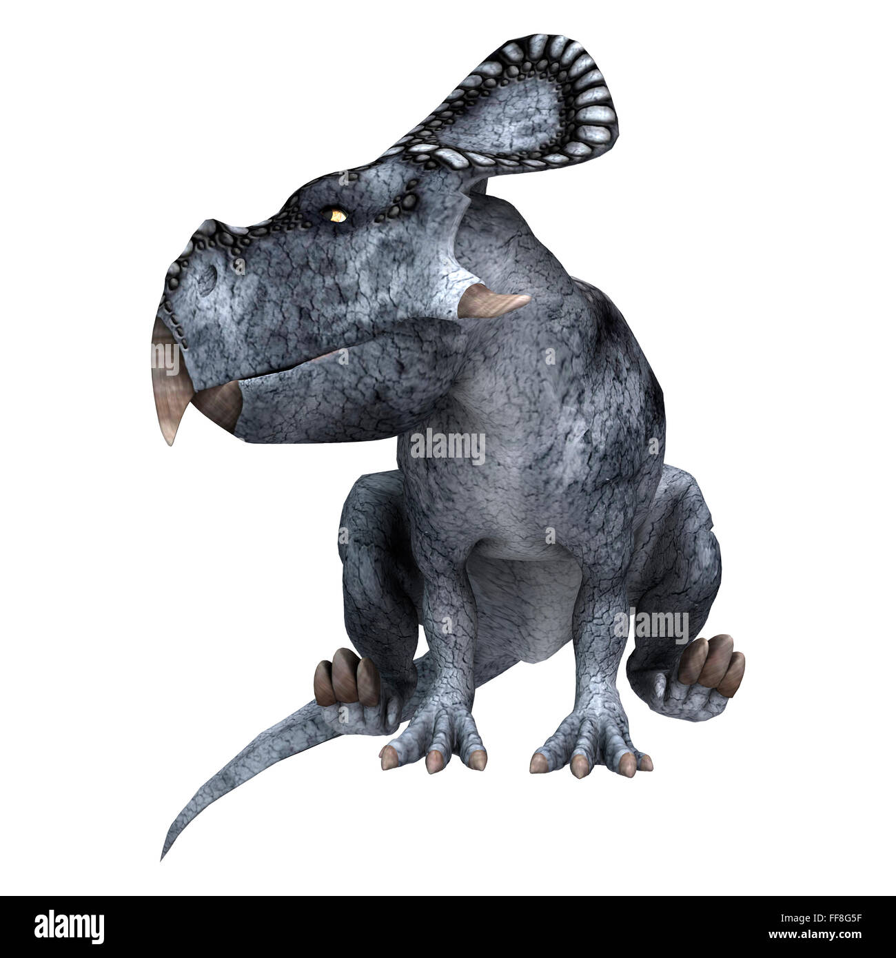 3D digital render of a dinosaur protoceratops isolated on white ...