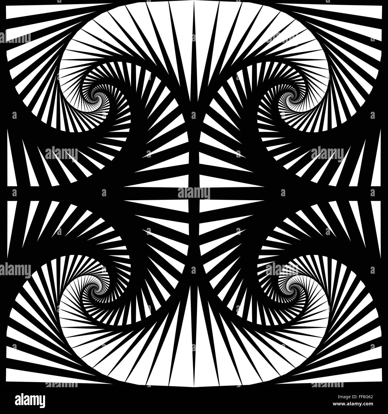 Abstract pattern with mirrored tiles of rotating squares. Seamlessly ...