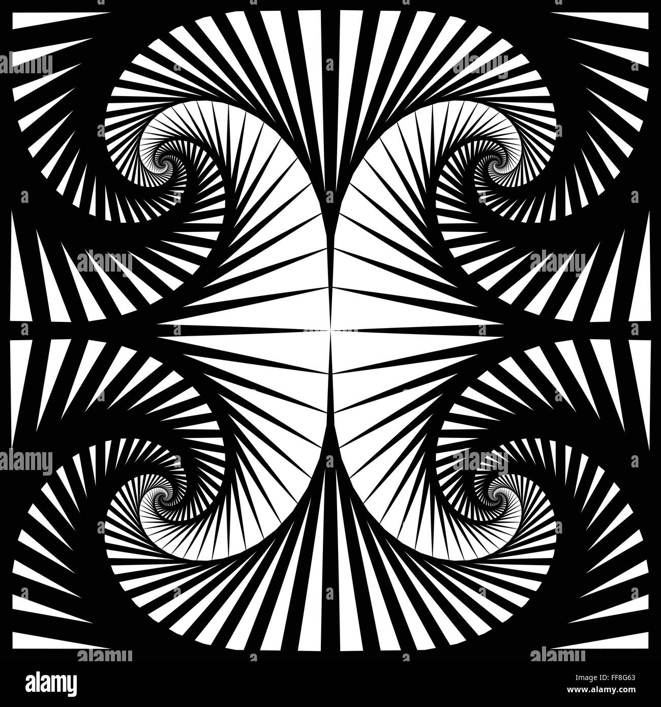 Abstract pattern with mirrored tiles of rotating squares. Seamlessly ...