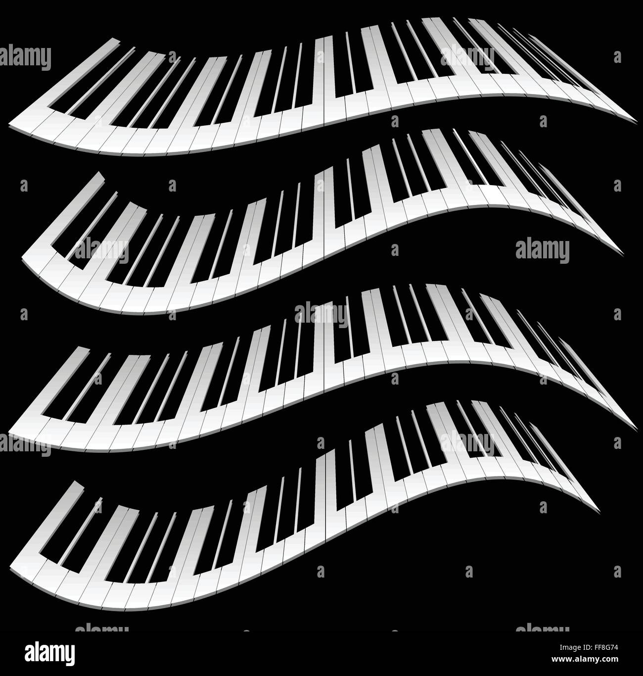 Piano keys, piano keyboard isolated. Vector illustration Stock Vector ...
