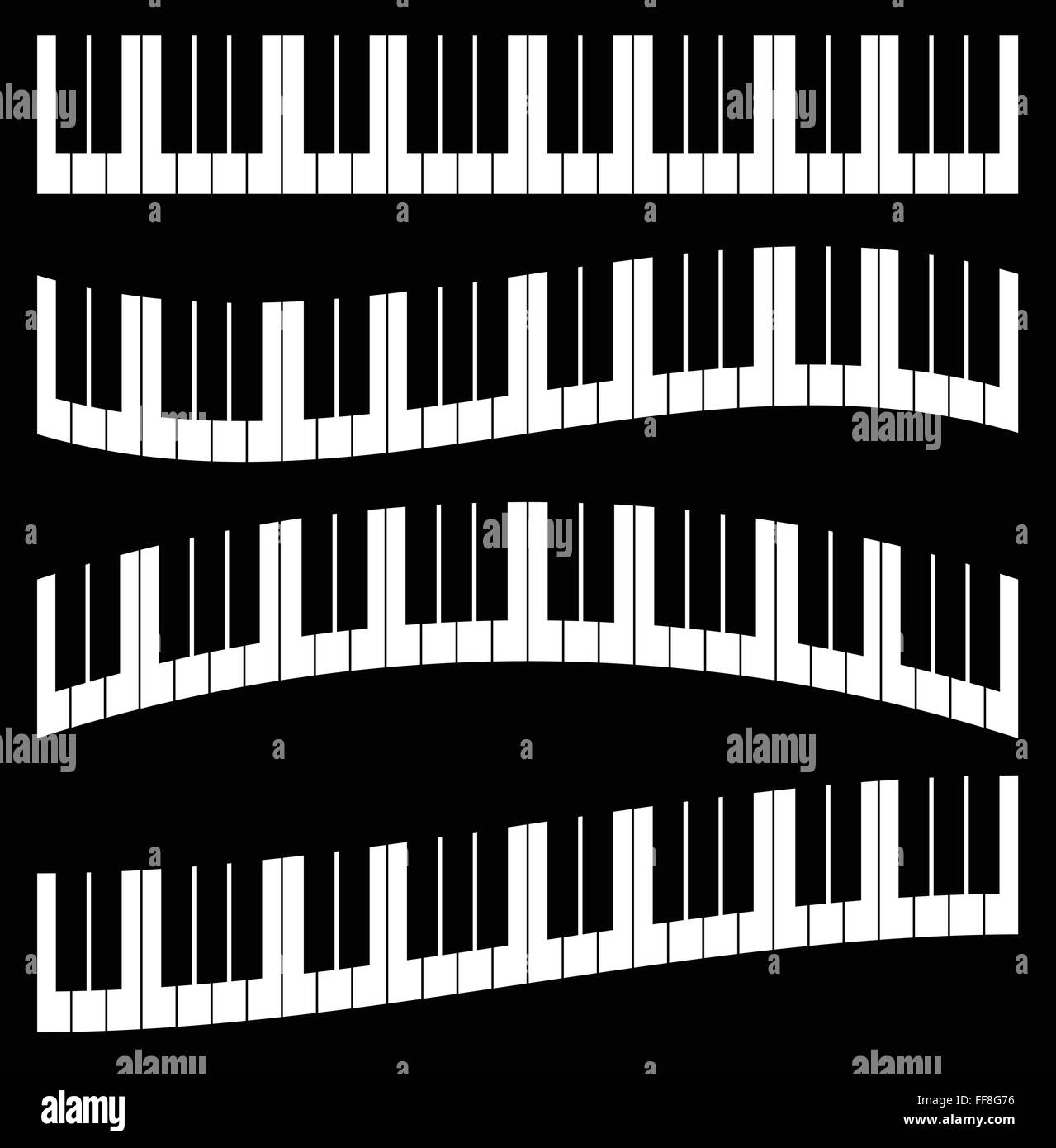 Piano keys, piano keyboard isolated. Vector illustration Stock Vector ...