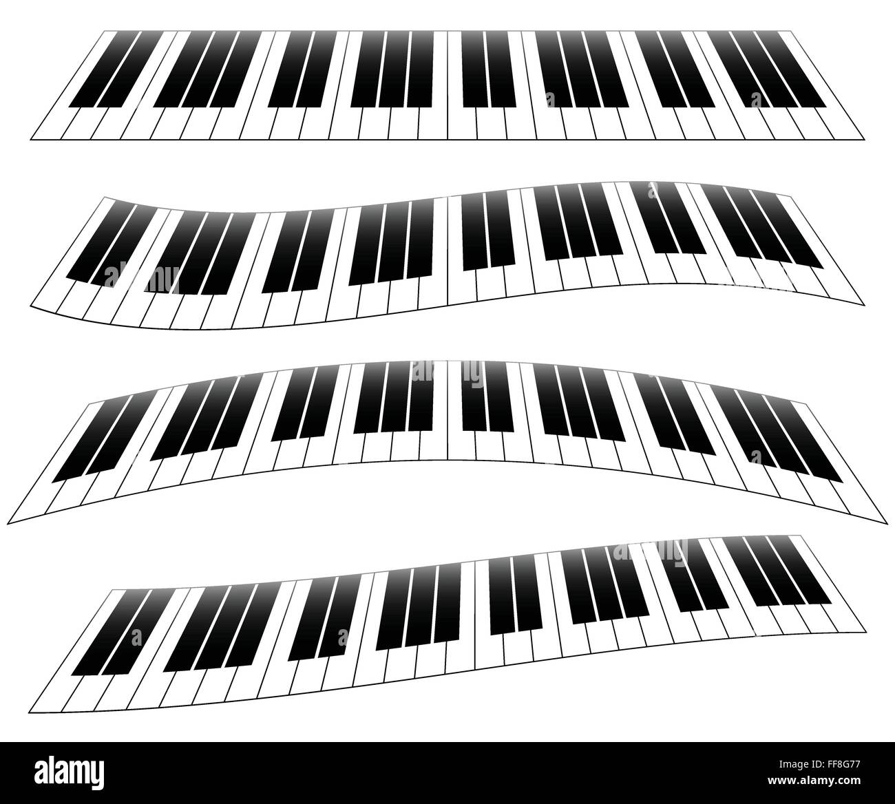 Piano keys, piano keyboard isolated. Vector illustration Stock Vector ...