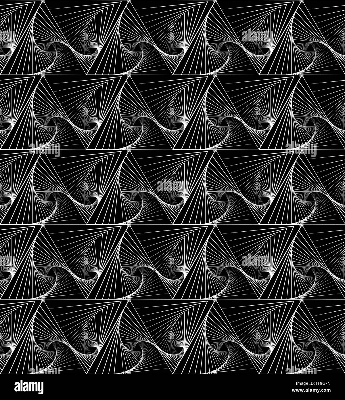 Abstract Repeatable Monochrome Pattern With Spiral Triangles Stock Vector Image And Art Alamy
