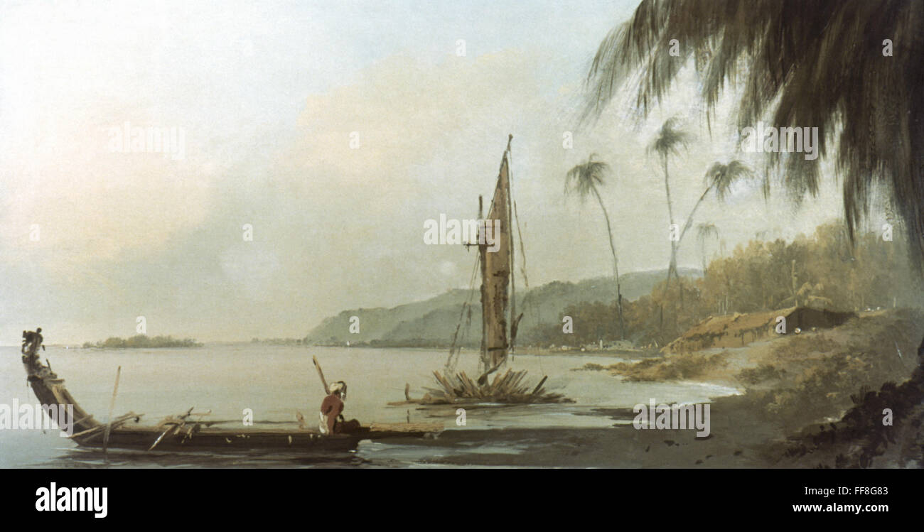 COOK: TAHITI, 1773. /nPoint Venus, Tahiti, from Captain James Cook's ...